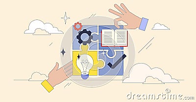 Effective Competence Is Depicted Through Puzzle Pieces With Gears, A ...