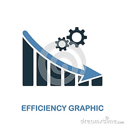 Efficiency Decrease Graphic Icon. Monochrome Style Design From Diagram Icon Collection. UI ...