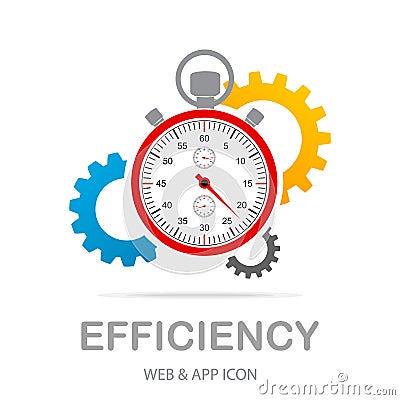 Efficiency Icon. Simple Element Illustration. Isolated Trendy Filled Efficiency Icon On White ...