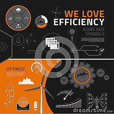 Efficiency Infographic Elements, Icons And Symbols Stock Photo - Image ...