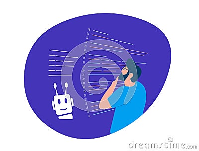 Efficient AI Code Generation With AI-powered Coding Chatbot. Man Reviews AI-generated Code For ...