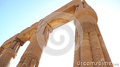 Egypt Lotiform Column Style in Phile Temple Stock Video - Video of ...
