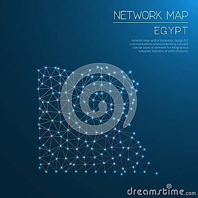 Egypt Network Map. Vector Illustration | CartoonDealer.com #85967266