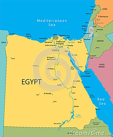 Egypt Vector Map Stock Photo - Image: 7452540