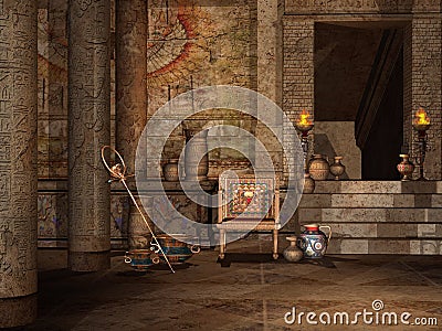 Egyptian Temple Interior Stock Photo - Image: 27312830