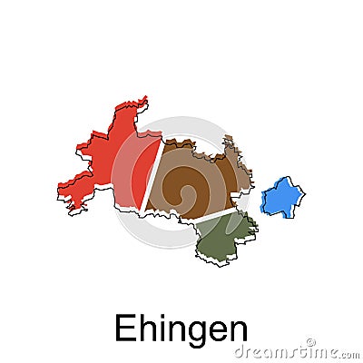 Ehingen Map. Vector Map Of The German Country. Borders Of For Your ...