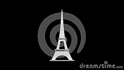 Eiffel Tower Animated Travel Adventure Icon Line Drawing Animation ...