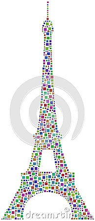 Eiffel Tower Mosaic Design Royalty Free Stock Photography - Image: 24117957