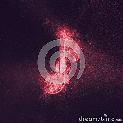 Eight Music Note Symbol. Abstract Night Sky Background Royalty-Free ...