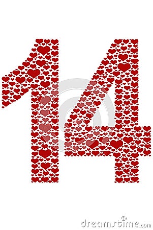 Sistema Del Número Catorce 14 Años De Diseño De La Celebración ...