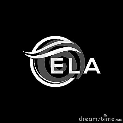 ELA Letter Logo Design On Black Background. ELA Creative Circle Letter ...