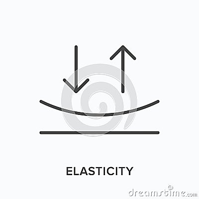 Elasticity Flat Line Icon. Vector Outline Illustration Of Bending ...