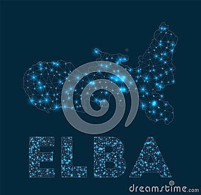 Elba Network Map. Cartoon Vector | CartoonDealer.com #177197599