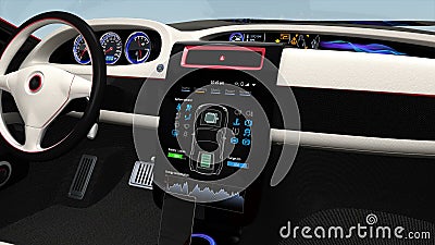 Electric Car Multimedia Console UI Interface Demonstration Stock ...