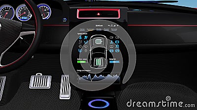 Electric Car Multimedia Interface Design Concept. Stock Footage - Video ...