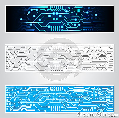 Electric Circuit Board Banner Stock Vector - Image: 54931725