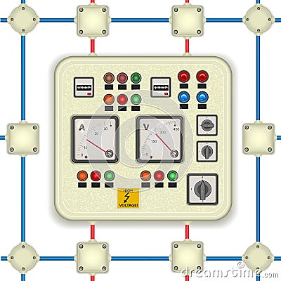 Electric Control Panel Cartoon Vector | CartoonDealer.com #48766355