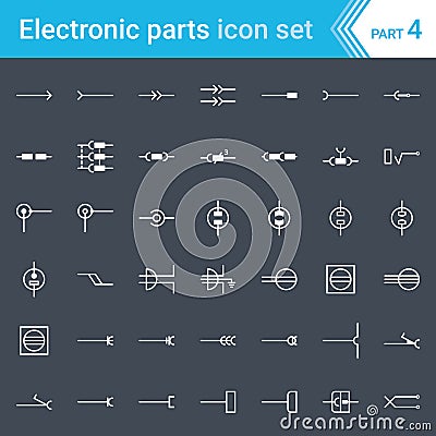 Electric And Electronic Icons, Electric Diagram Symbols. Electrical ...