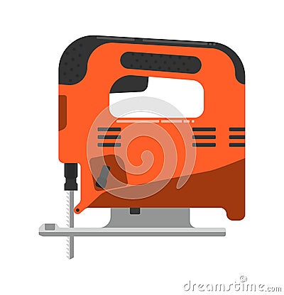 Electric Jigsaw With Steel Sharp Blade Power Tool Royalty-Free Cartoon ...