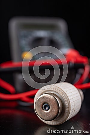 Electric Meter and Ceramic Fuse. a Device for Measuring Electric ...