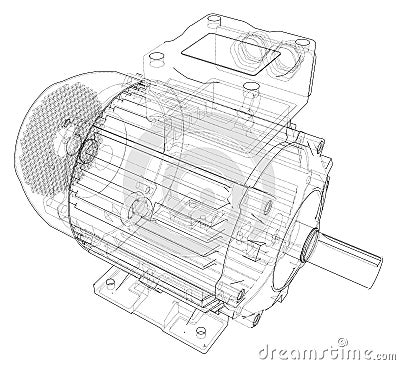 Electric Motor Outline. Vector | CartoonDealer.com #115710483