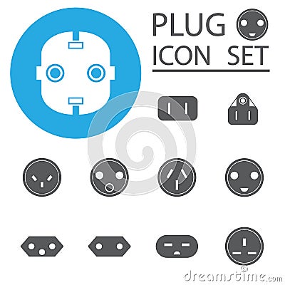 Electrical Plug Types stock vector. Illustration of type - 54832088