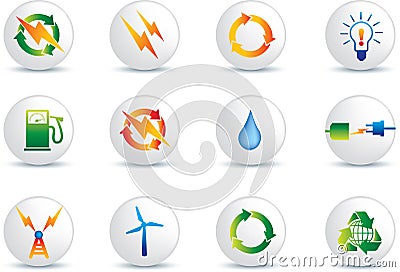 Electric Power Icon Buttons Royalty Free Stock Photography - Image ...