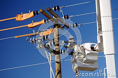 Electric Utility Lineman Stock Images - Image: 441734