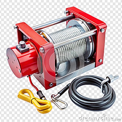 Electric Winch Isolated On Transparent Background Stock Photo ...