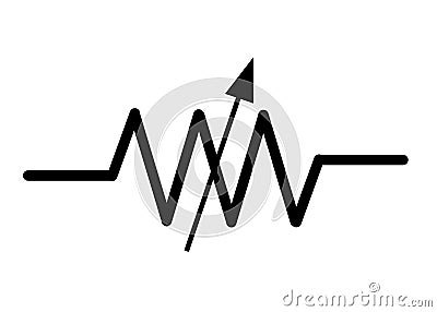An Electrical Electronic Symbol Of A Variable Resistor Component White ...