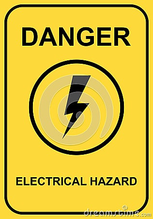 Electrical Hazard Symbol Vector Illustration. Electric High Voltage ...
