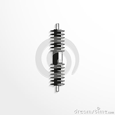 Electrical Insulator. Vector Illustration. Black And White View ...