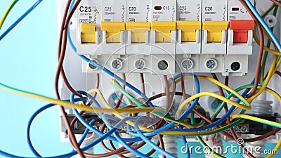 Fuse Box Panel Installation at Home, Electrical Work with Household ...