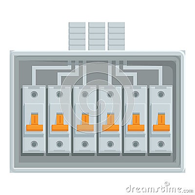 Electrical Panel With Six Circuit Breakers Controlling Power Supply ...