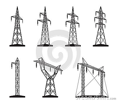 Electrical Transmission Tower Types Cartoon Vector | CartoonDealer.com ...