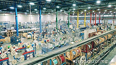Electrical Wire Manufacturing Facility. Factory Interior. Stock Footage ...