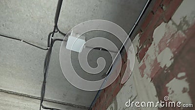 Electrical Wiring in the Ceiling. Fix Boxes, Cable Channels Indoors ...