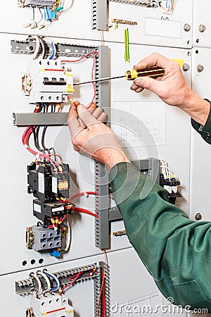 Electrical Engineer at Work Stock Photo - Image of panel, industrial ...