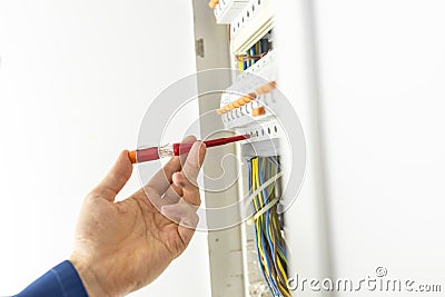 Electrician Testing An Electrical Circuit Board Royalty-Free Stock ...