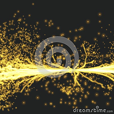 Electricity Lighting Effects. Array With Dynamic Particles Cartoon ...