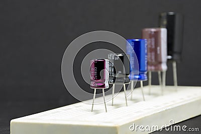 Electrolytic Capacitors Installed In Pcb Circuit Board, Multi Co Stock ...