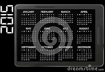 2015 Electronic Calendar Stock Photo - Image: 44743068