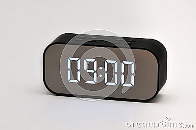 Electronic Clock With Digital Indication Of Time And Date On A White ...