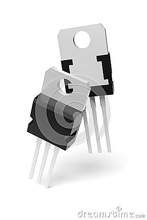 Electronic Component In TO-220 Package Isolated On White. 3D Rendering ...