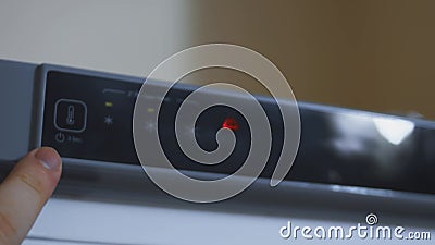 Electronic Control on a Touch Panel of a Freezer. Alert Indicator ...