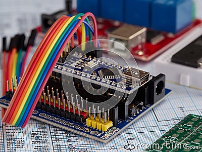 Electronic DIY Project Arduino.Electronics And Microprocessor.Drawing ...