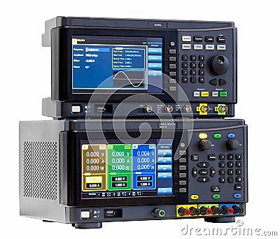 Electronic Measuring Instruments In Science Lab, Oscilloscope Stock ...