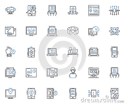 Electronics Line Icons Collection. Circuitry, Voltage, Amplifier ...