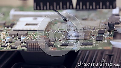 Electronics Repair Heats Up the Circuit for Remove Broken Microchip ...