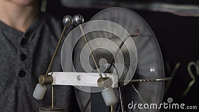 Electrostatic Machine Produces a Spark Stock Footage - Video of dynamo ...